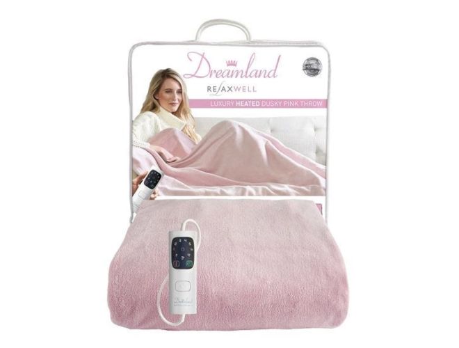 Dreamland Intelliheat Luxury Heated Pink Throw
